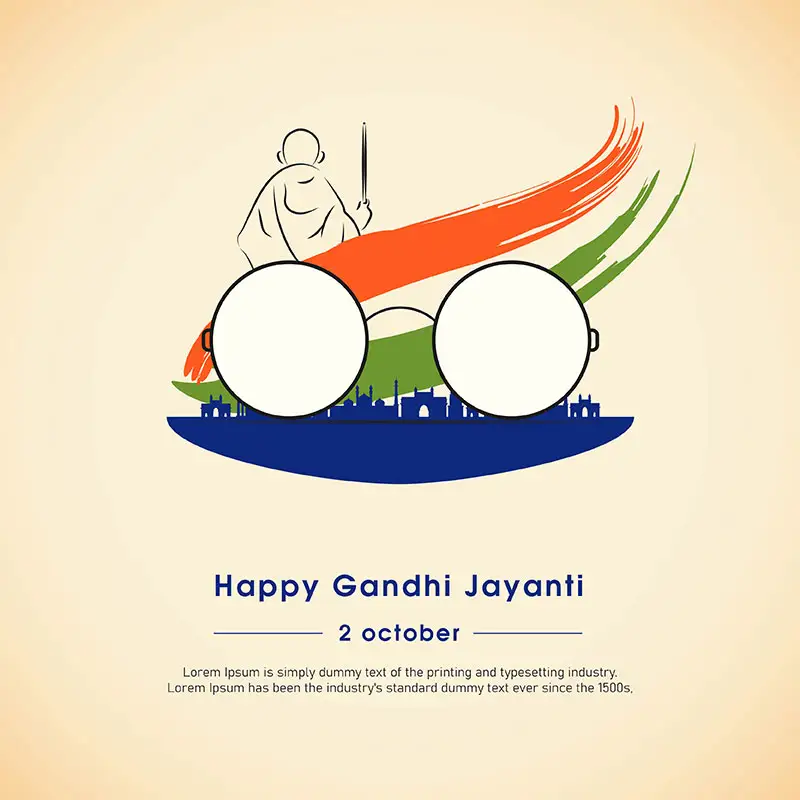 Happy Gandhi Jayanti Poster 2nd October with Gandhi Chasma and Tiranga ...