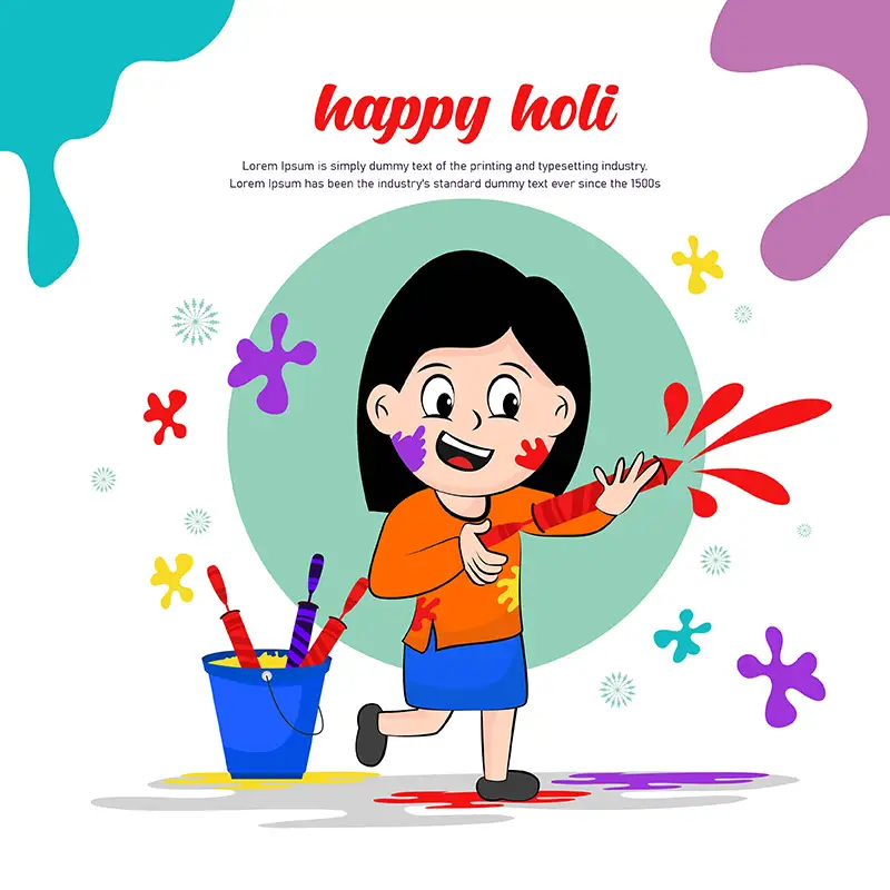 Holi Cartoon