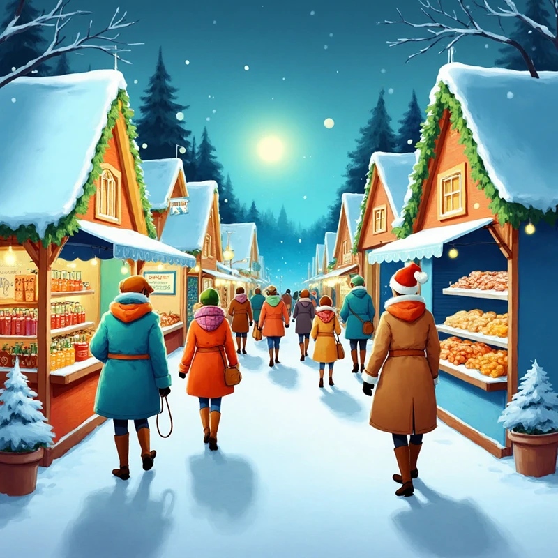 Cartoon Christmas Market